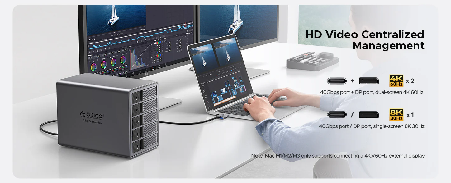 ORICO 98 Series 5 Bay 40Gbps SATA Enclosure DAS Solution | Gadget Zone