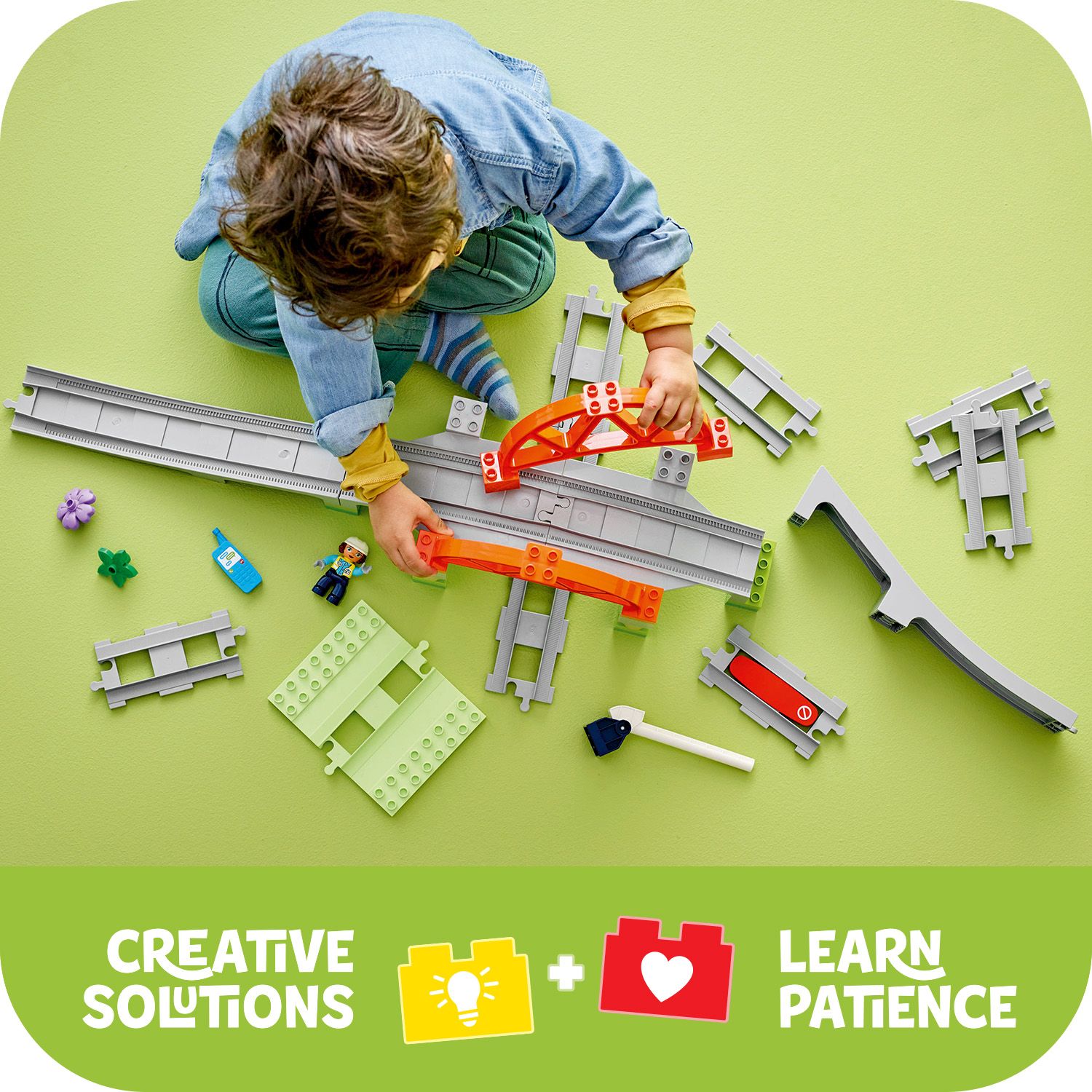 LEGO 10426 DUPLO Train Bridge and Tracks Expansion Set Building Toy Set ...