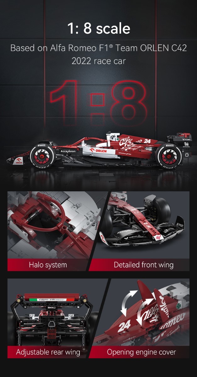 CaDA Alfa Romeo F1 Team ORLEN C42 1:8 C64005W Block Toy Set (1868 Pieces)
