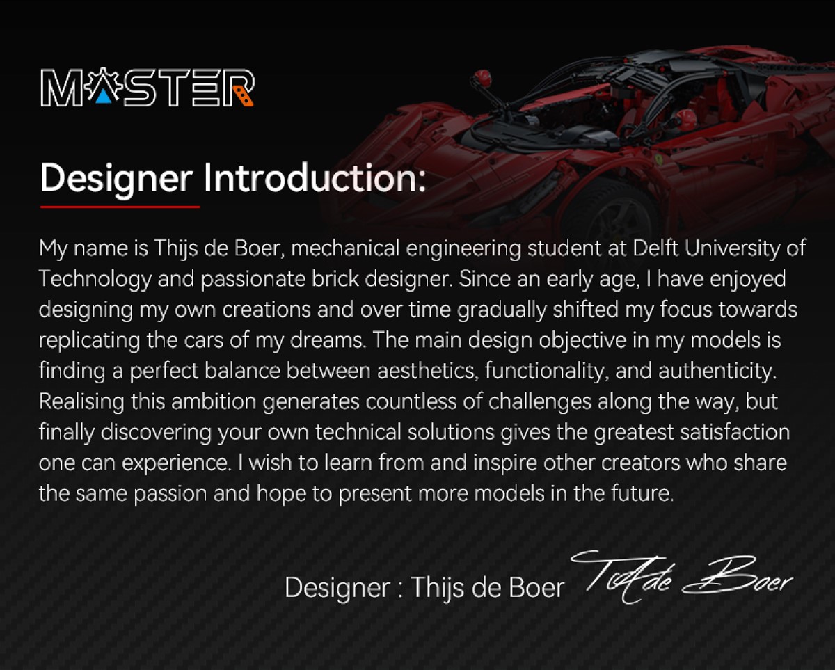 CaDA Master Viva Hypercar 1:8 C61505W Block Toy Set (4739 Pieces)