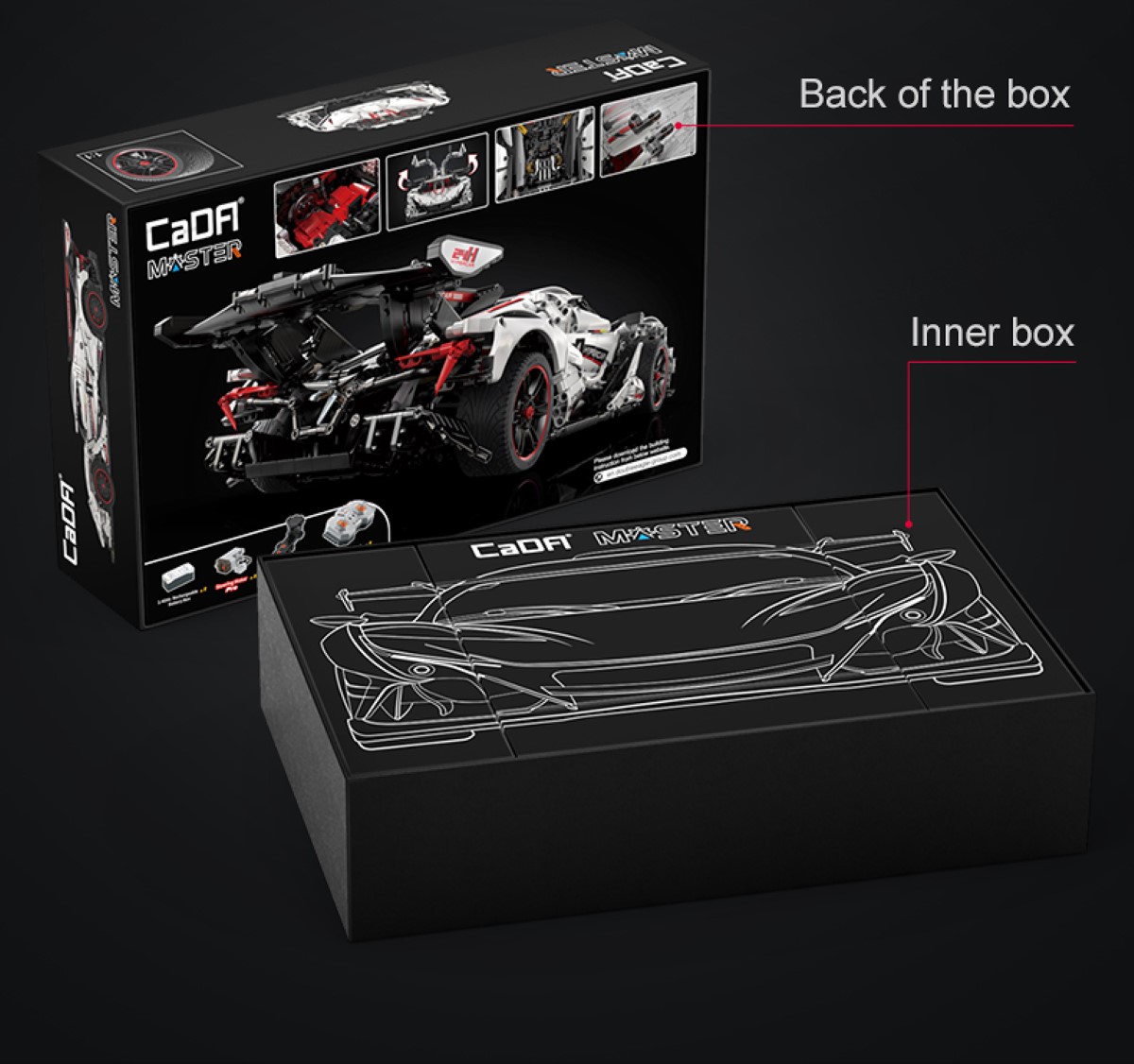 CaDA Master V12 Hypercar 1:8 C61053W RC Block Toy Set (4449 Pieces)