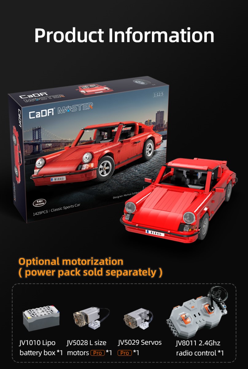CaDA Master Classic Sports Car 1:12 C61045W Block Toy Set