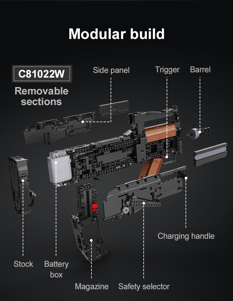 CaDA Groza Assault ToyRifle C81022W Blaster Block Toy Set