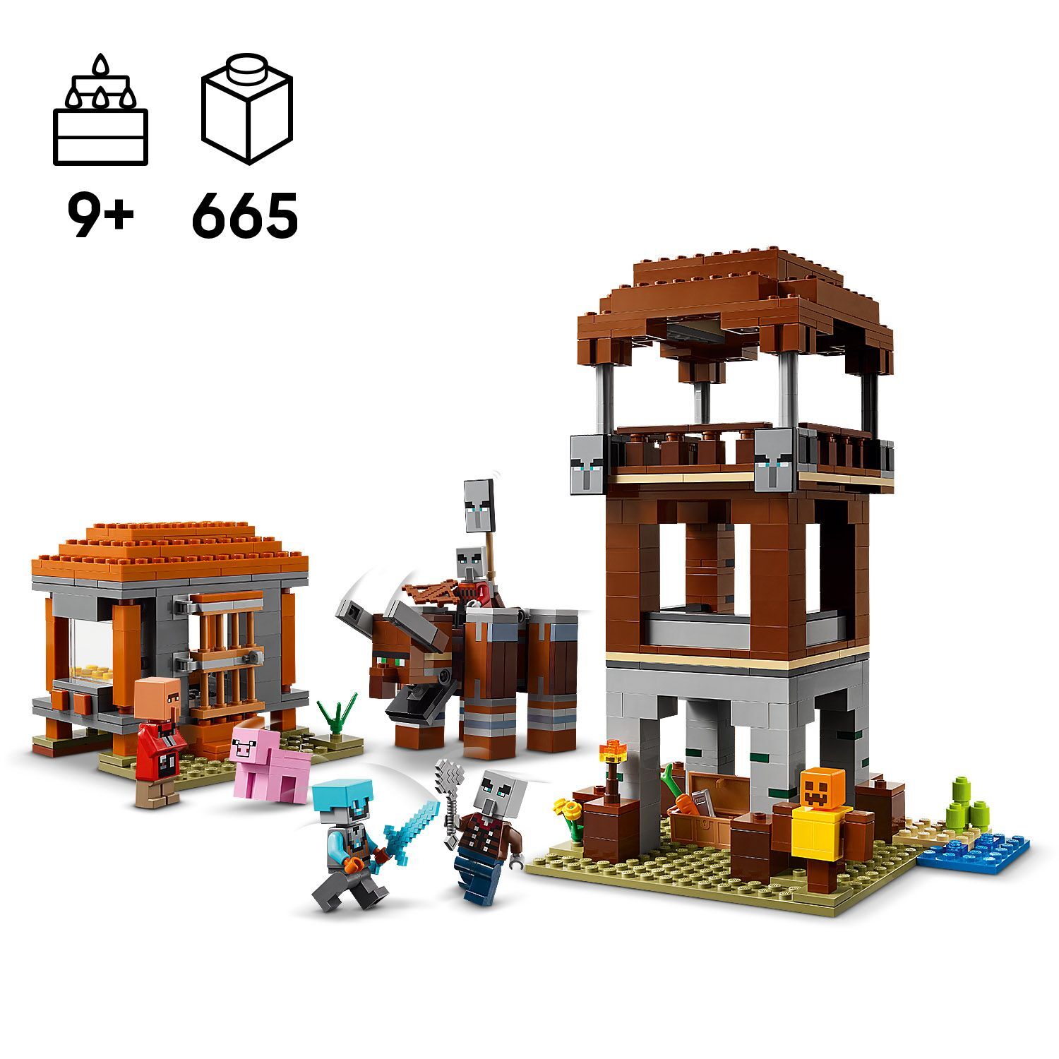 LEGO 21278 Minecraft The Pillager Outpost and Ravager Building Toy Set