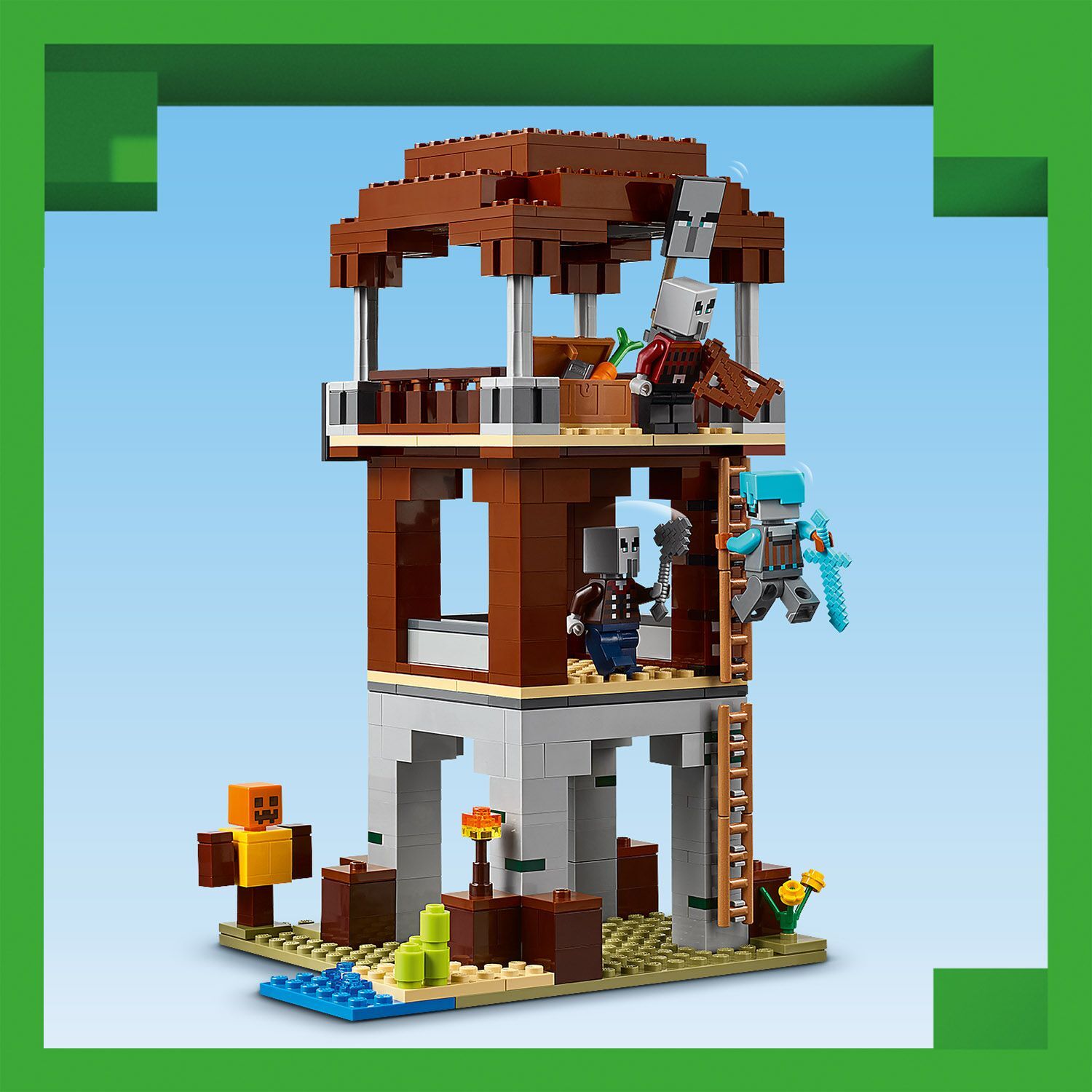 LEGO 21278 Minecraft The Pillager Outpost and Ravager Building Toy Set