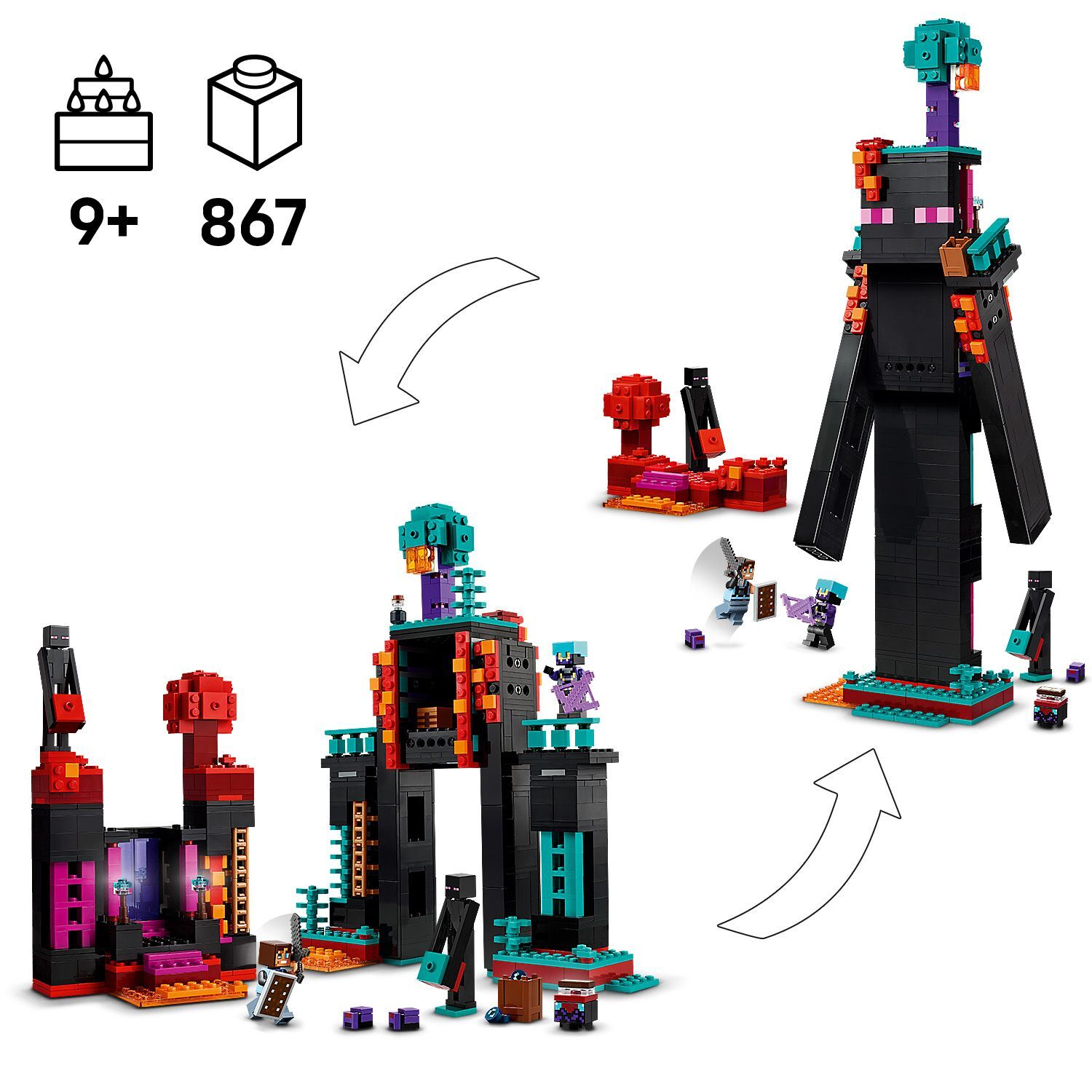 LEGO 21279 Minecraft The Enderman Tower Building Toy Set