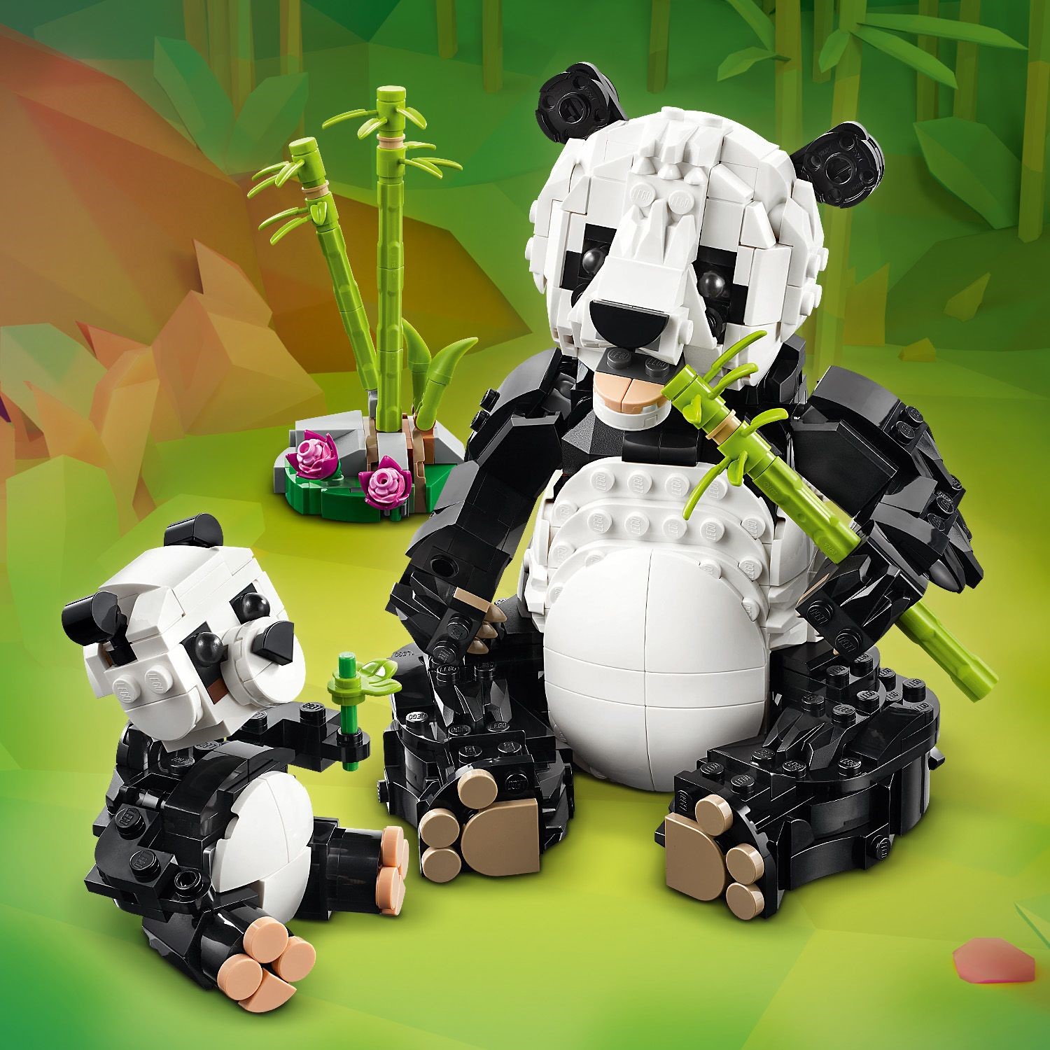 LEGO 31165 LEGO Creator Wild Animals: Panda Family Building Toy Set ...