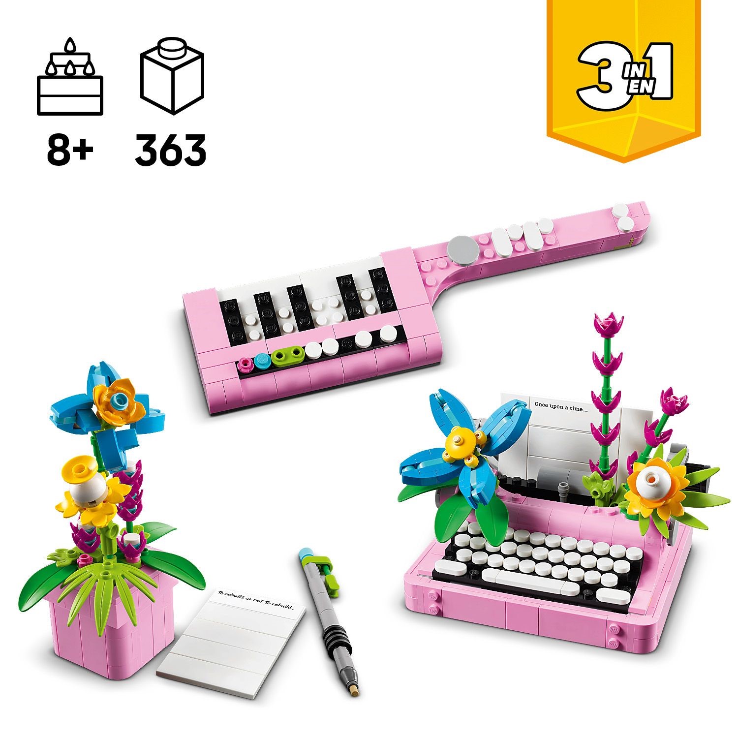 LEGO 31169 LEGO Creator Typewriter with Flowers Building Toy Set (363 ...
