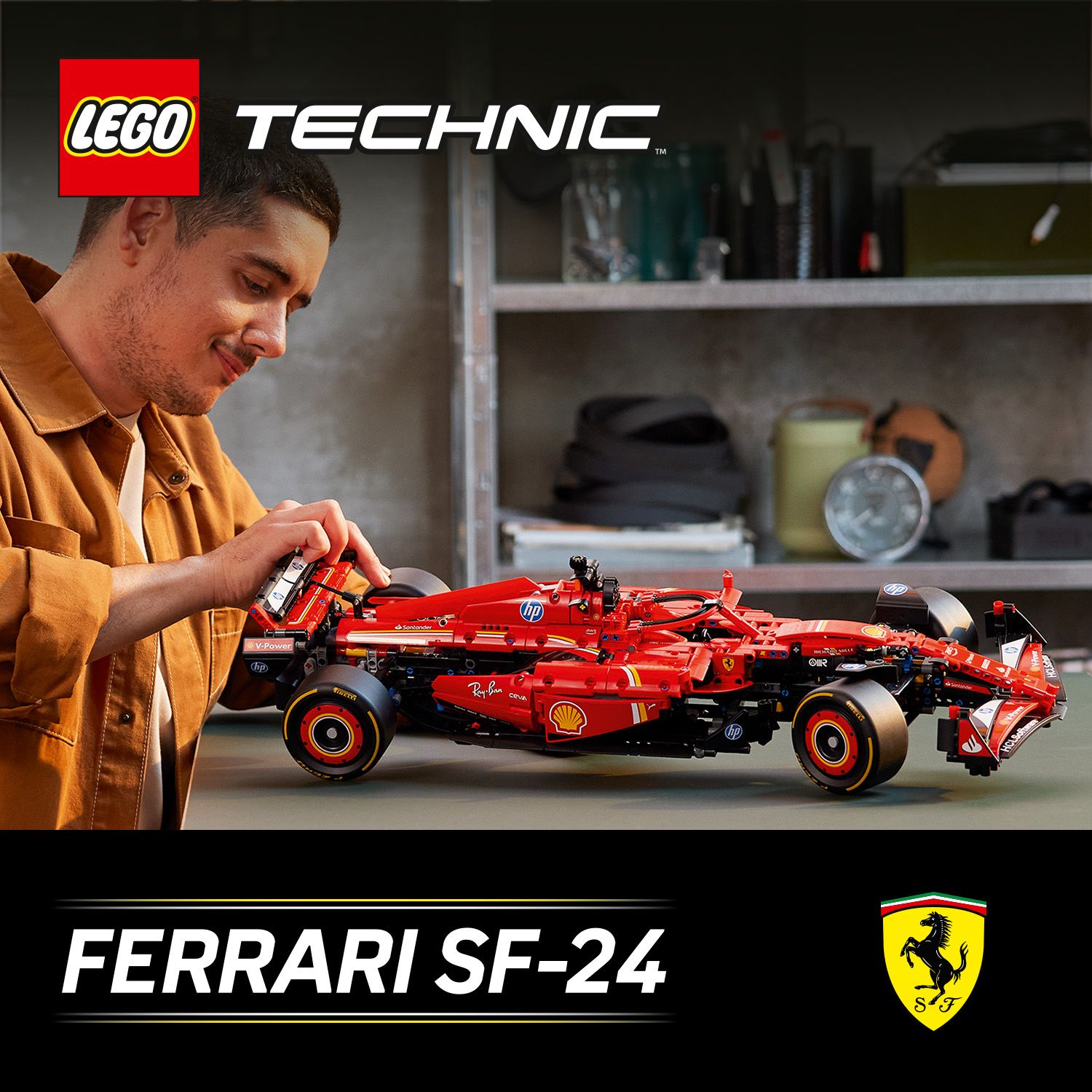 LEGO 42207 Technic Ferrari SF-24 F1 Car Building Toy Set (1361 Pieces)