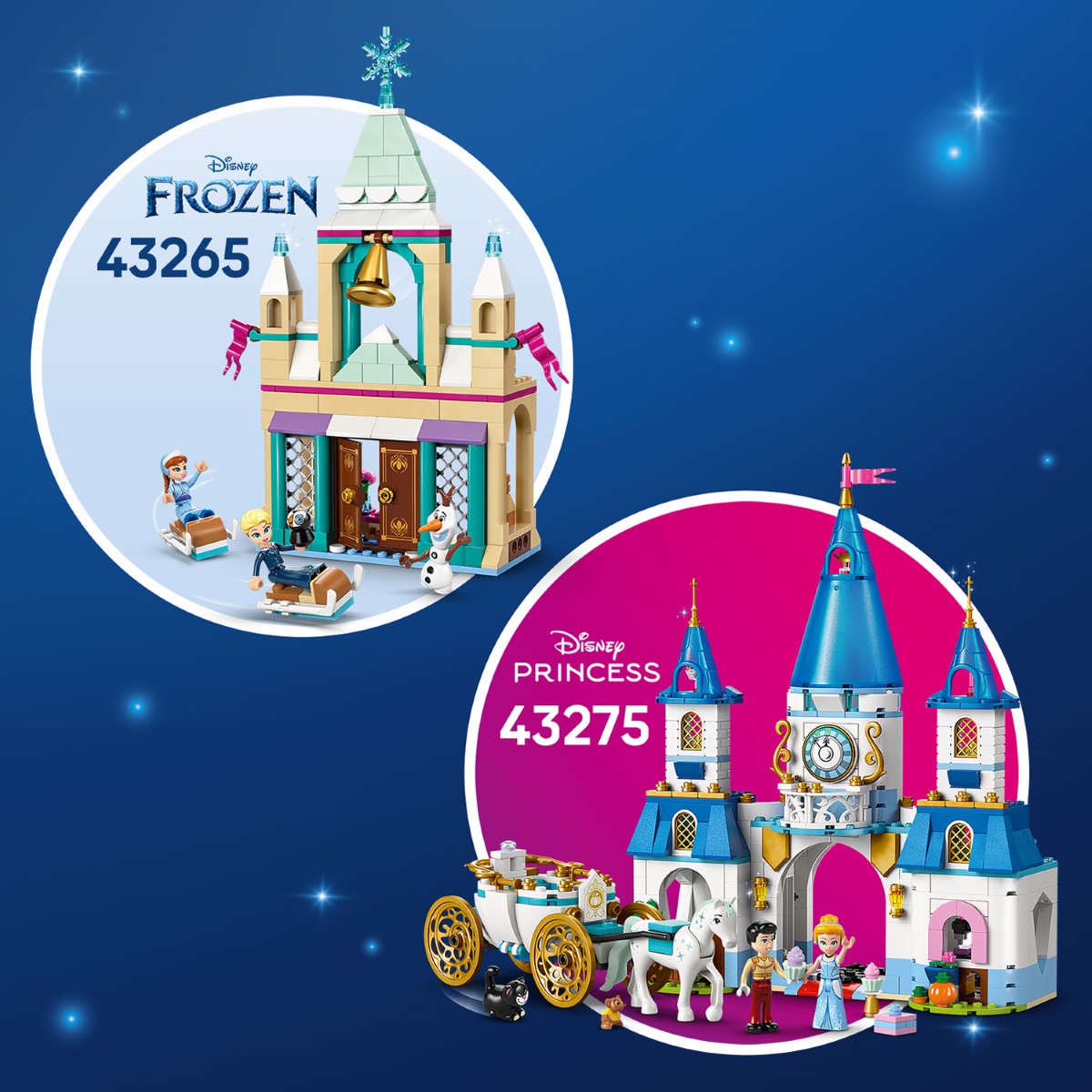 LEGO 43275 Disney Cinderella's Castle & Horse Carriage Building Toy Set ...