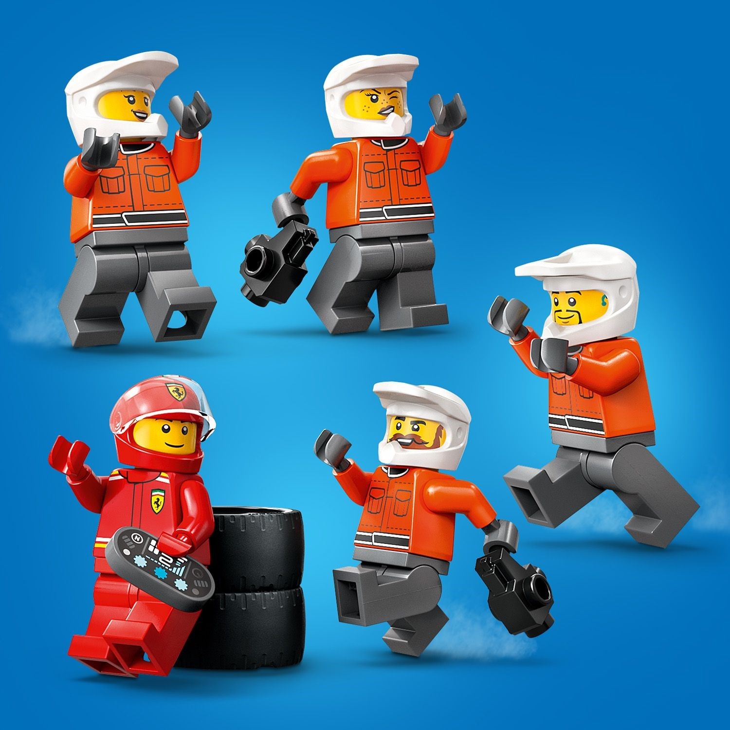 LEGO 60443 City Fomula F1 Pit Stop & Pit Crew with Ferrari Car Building ...