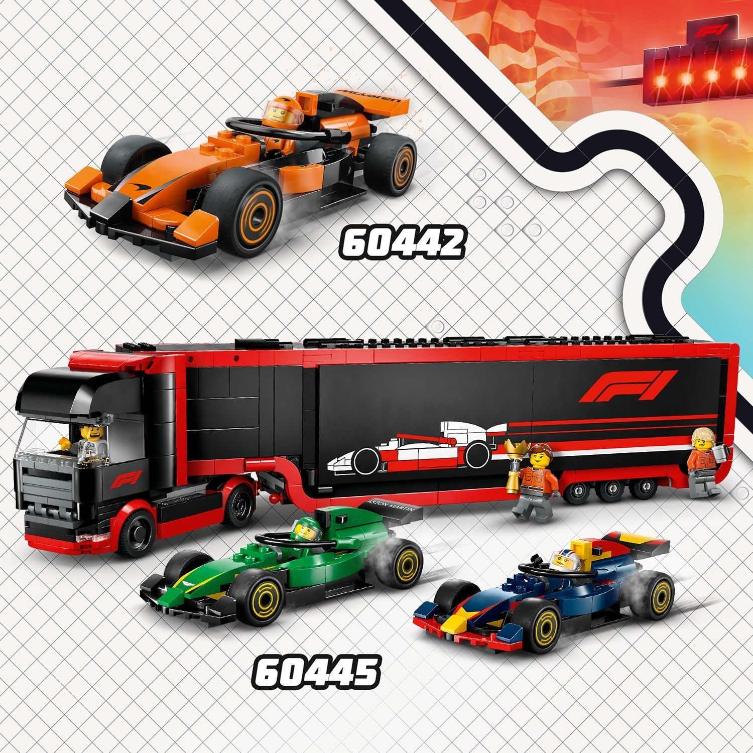 LEGO 60444 City Fomula F1 Garage & Mercedes-AMG & Alpine Cars Building ...