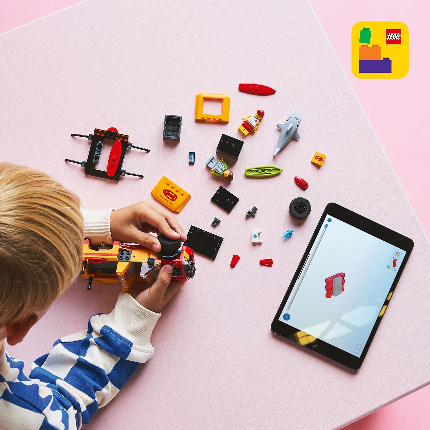 LEGO 60453 City Lifeguard Beach Rescue Truck Building Toy Set (214 Pieces)