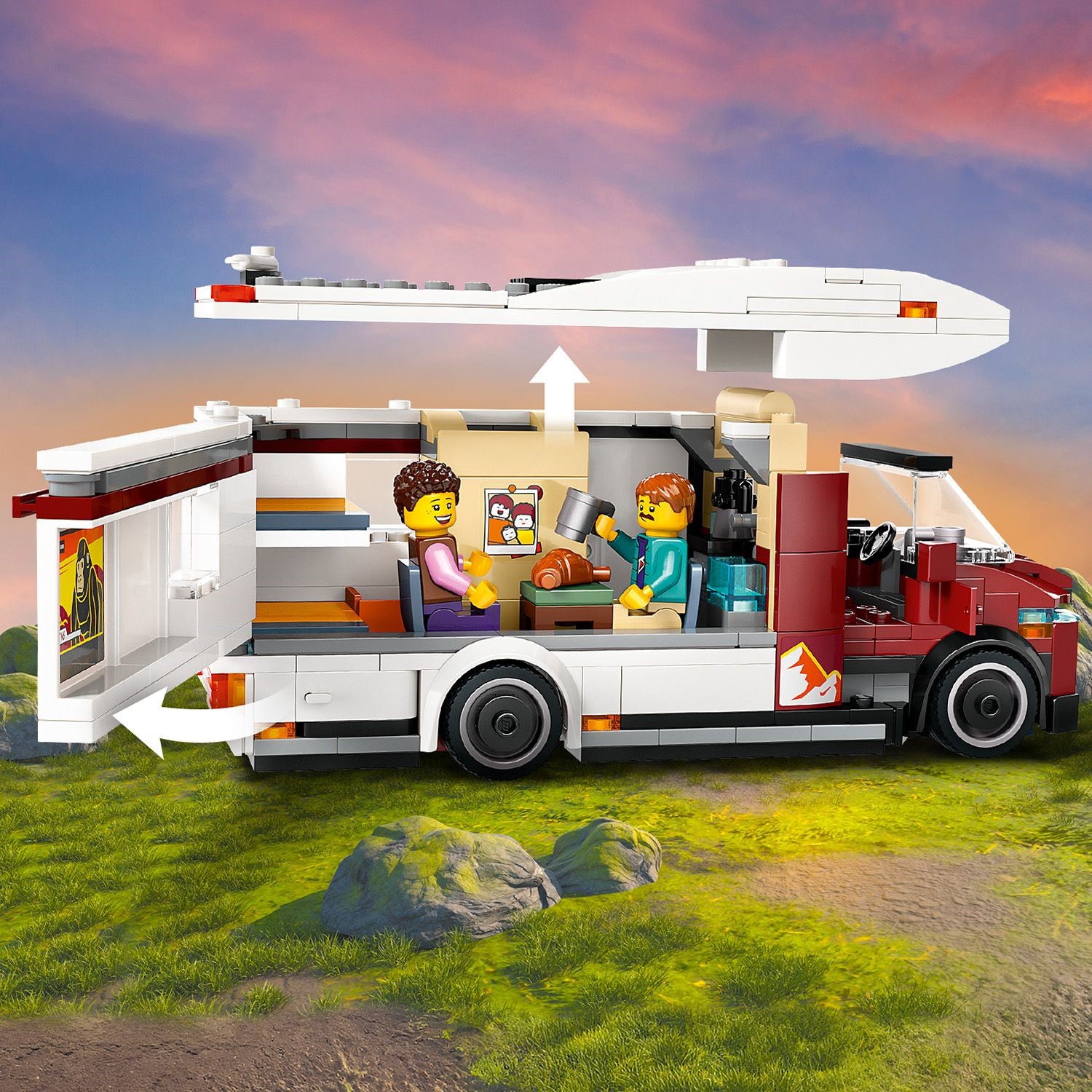 LEGO 60454 City Holiday Adventure Camper Van Building Toy Set (385 Pieces)