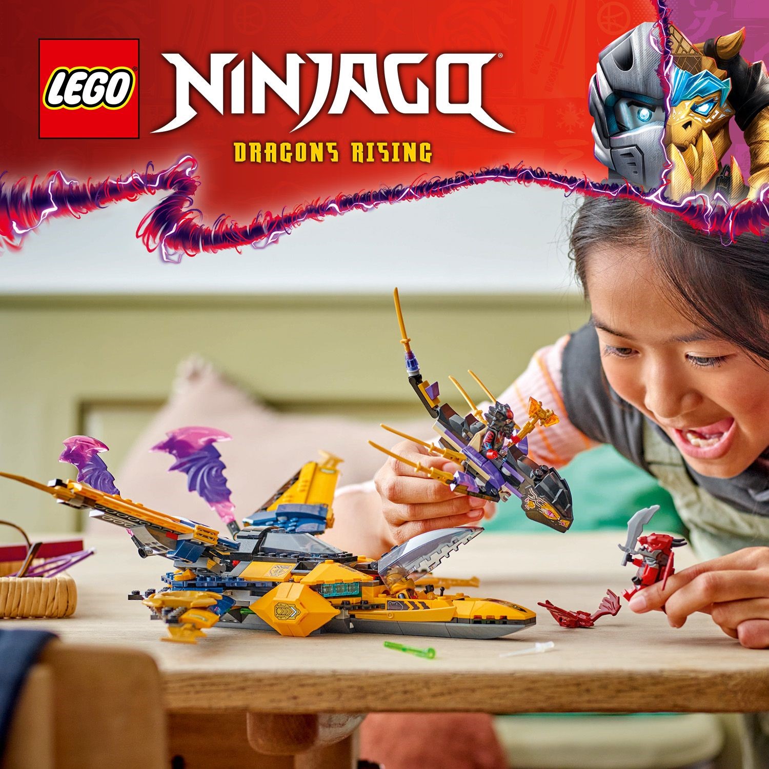 LEGO 71833 Ninjago Ras and Arin's Super Storm Jet Building Toy Set (510 ...