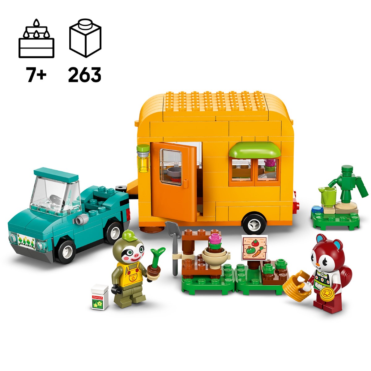 LEGO 77054 Animal Crossing Leif's Caravan & Garden Shop Building Toy ...