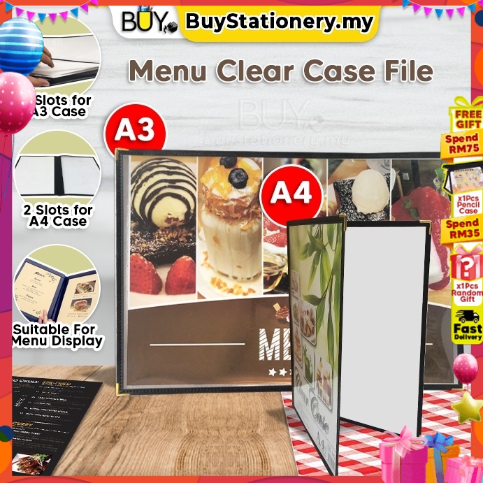 EMI A3 A4 Leather Menu File Folder Restaurant Food Catalogue Display ...