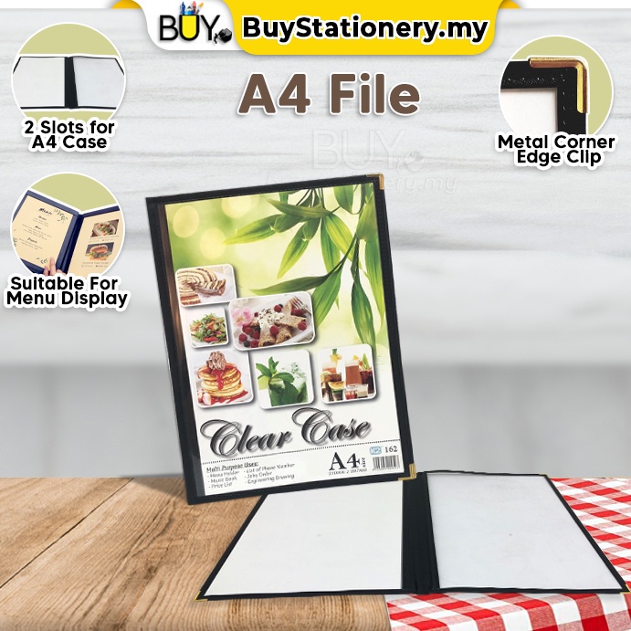 EMI A3 A4 Leather Menu File Folder Restaurant Food Catalogue Display ...