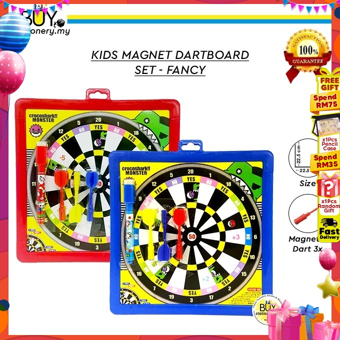 Kids Magnet Dartboard + Darts + Whiteboard Set - Fancy Games Indoor ...
