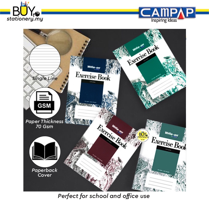 Campap Write On A5 Single Line Exercise Book Notebook Buku Nota 70gsm ...