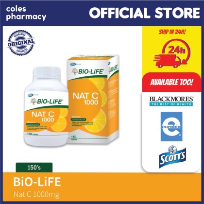 BiO-LiFE Nat C 1000mg (150S's) | Coles Pharmacy Malaysia
