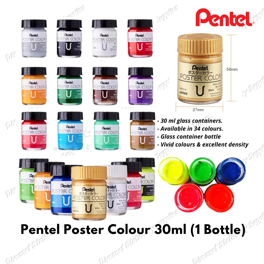 Pentel Poster Color Poster Colour Warna Poster 30ml (1 Bottle) Single ...