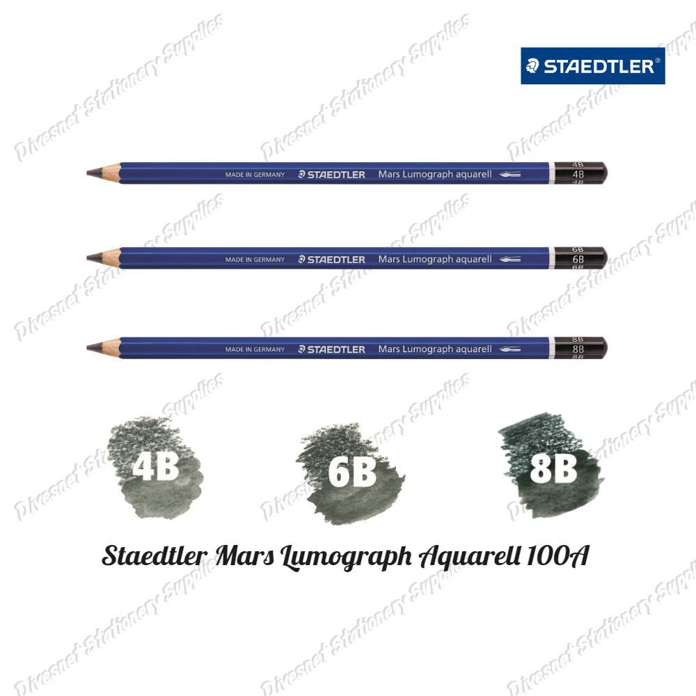 Staedtler Mars Lumograph Aquarell 100A (4B / 6B / 8B) Watercolour Graphite Pencil Pensil