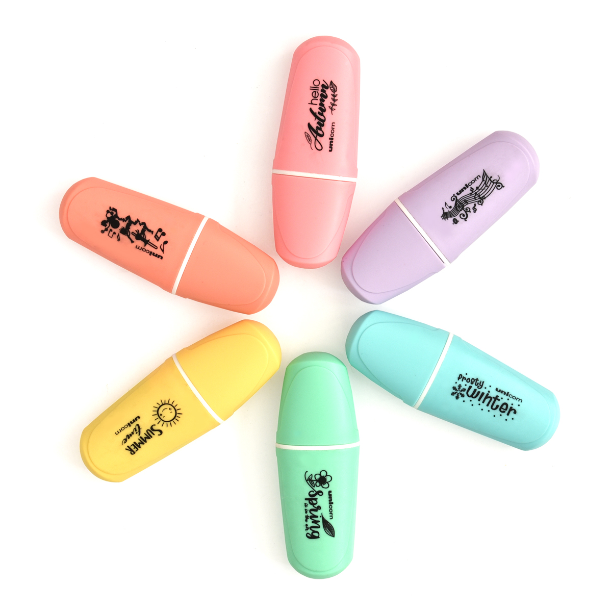 Unicorn Mini Pastel Highlighter Textliner Assorted 6's UTL-508EC Pen ...