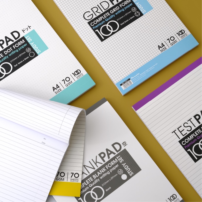 Masterprint A4 Test Pad Note Pad Exam Pad 70gsm (Dot/Grid/Blank/Line ...