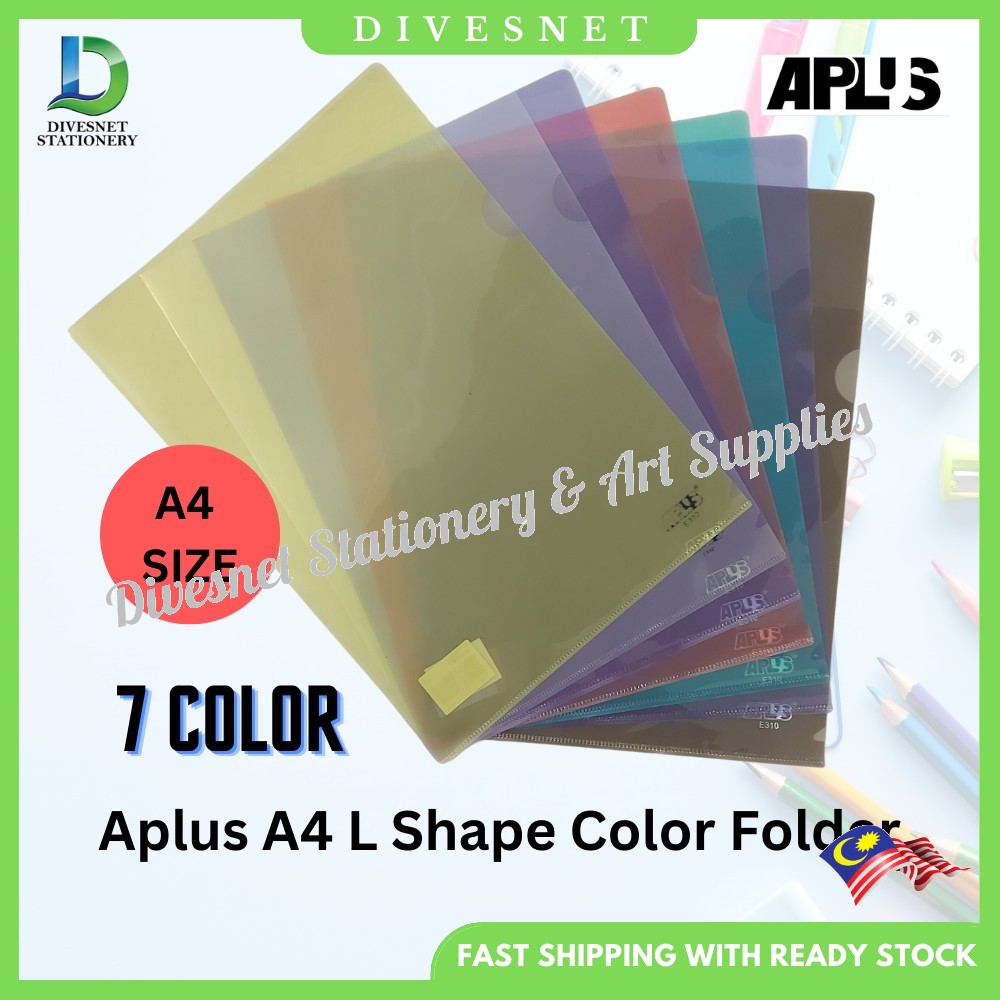 Aplus A4 L Shape Color Document Holder Stationery File Folder Report ...