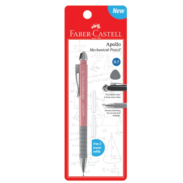 Faber-Castell Apollo Mechanical Pencil 0.5 / 0.7mm + 2s Eraser Refill ...