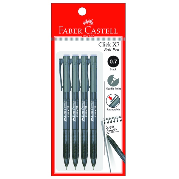 Faber-Castell Retractable Click X5 / X7 Ball Ballpoint Pen - VPack of 4's Divesnet 圆珠笔 Pen Mata ...