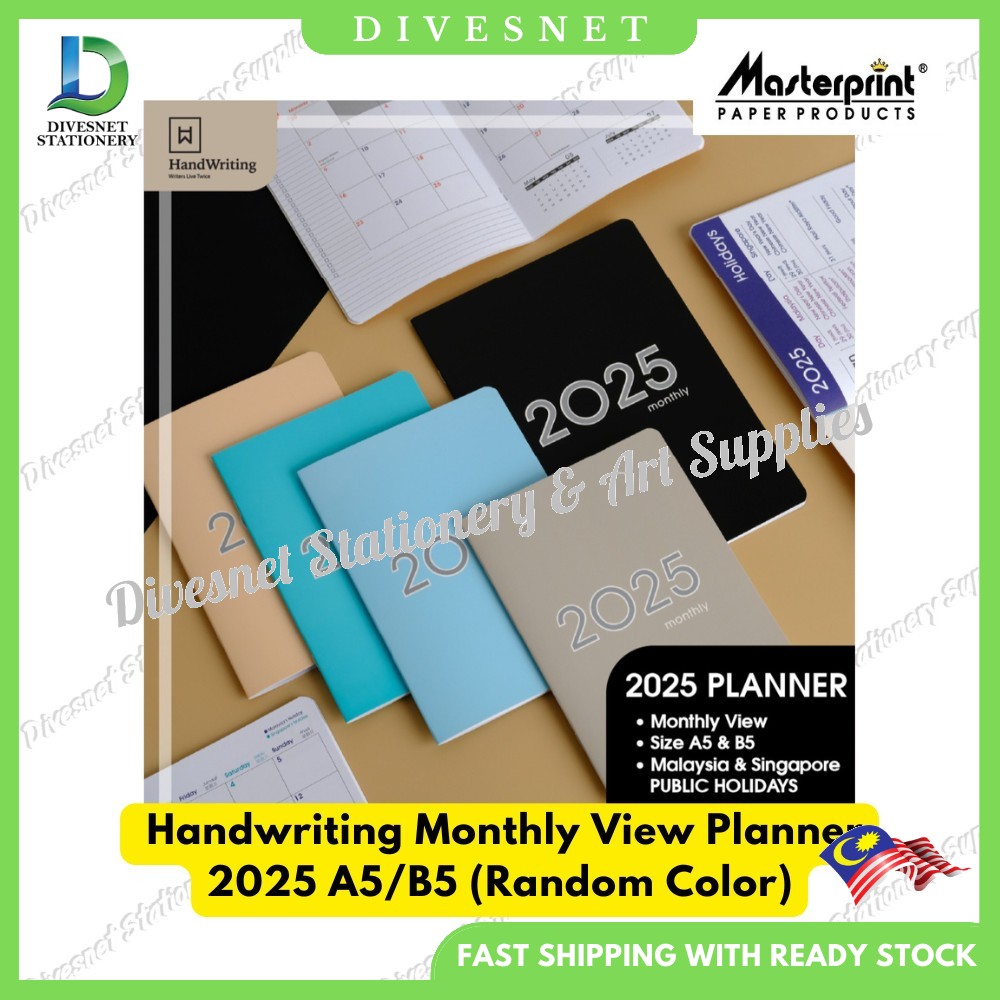 Monthly View Planner 2025 A5/B5 Staple Stitching Handwriting Divesnet ...