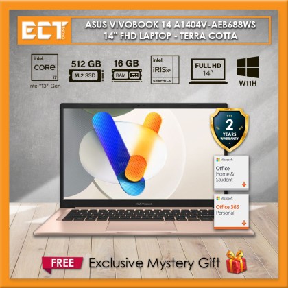 Asus VivoBook 14 A1404V-AEB688WS 14'' FHD Laptop Terra Cotta ( i7-1355U ...