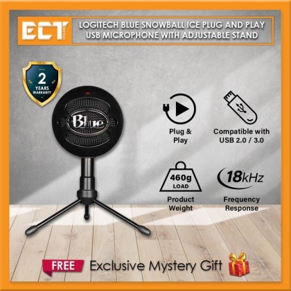 Logitech Blue Snowball ICE Plug and Play USB Microphone for Recording ...