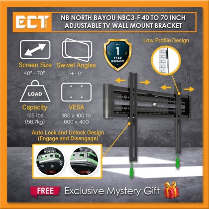 NB North Bayou NBC3-F 40 to 65 Inch Adjustable Tilt Angle TV Wall Mount ...