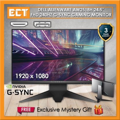 Dell Alienware AW2518H 24.5" FHD 240Hz G-Sync Gaming Monitor (DP, HDMI ...