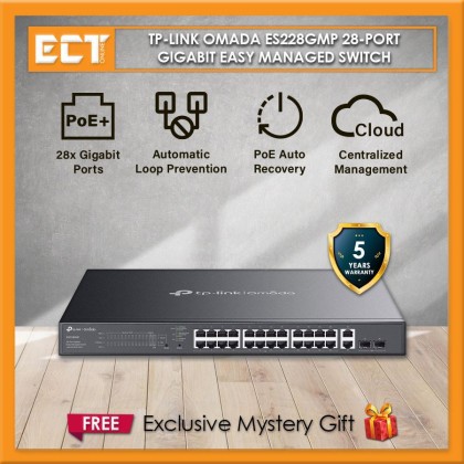 TP-Link Omada ES228GMP 28-Port Gigabit Easy Managed Switch with 24-Port ...