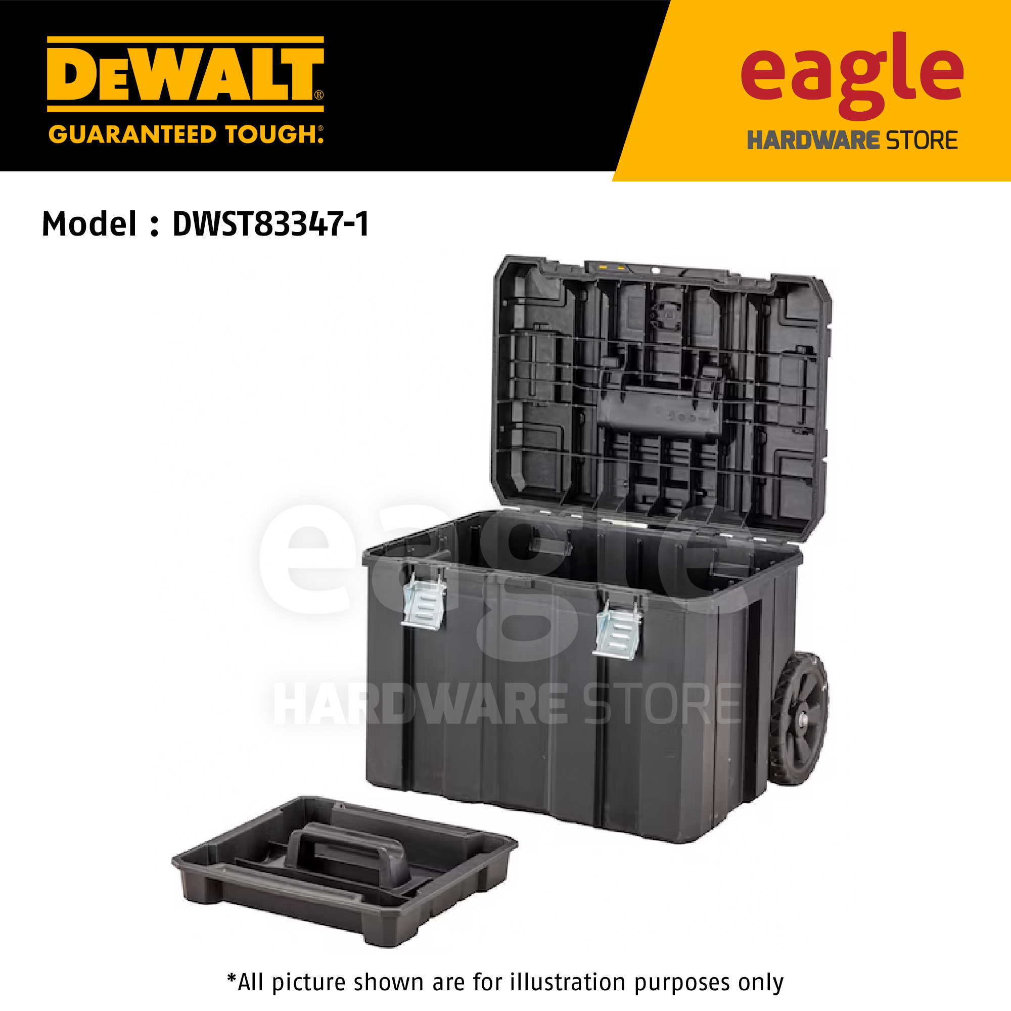 Dewalt dwst17820 tstak mobile storage deep box on wheels store