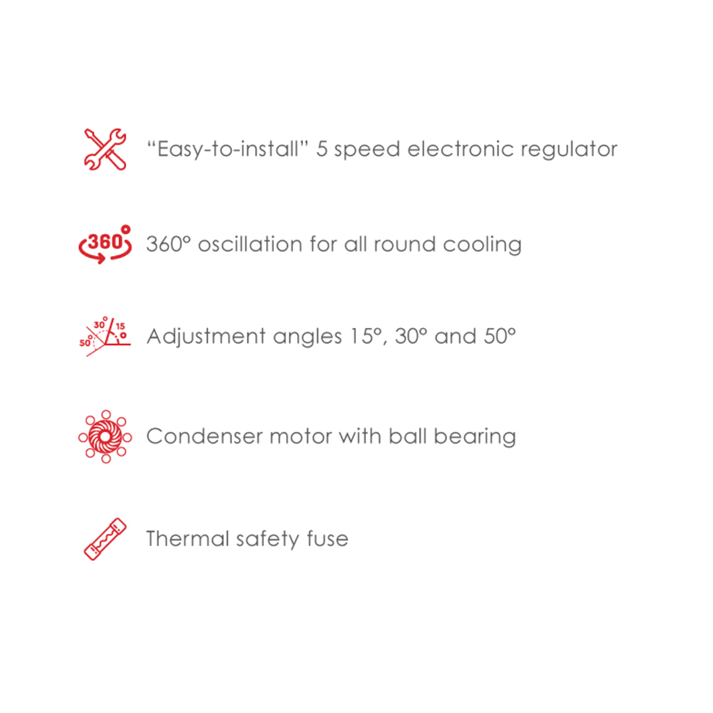 KDK KQ409 KQ-409 16" Auto Fan / Kipas Auto with Regulator (White)