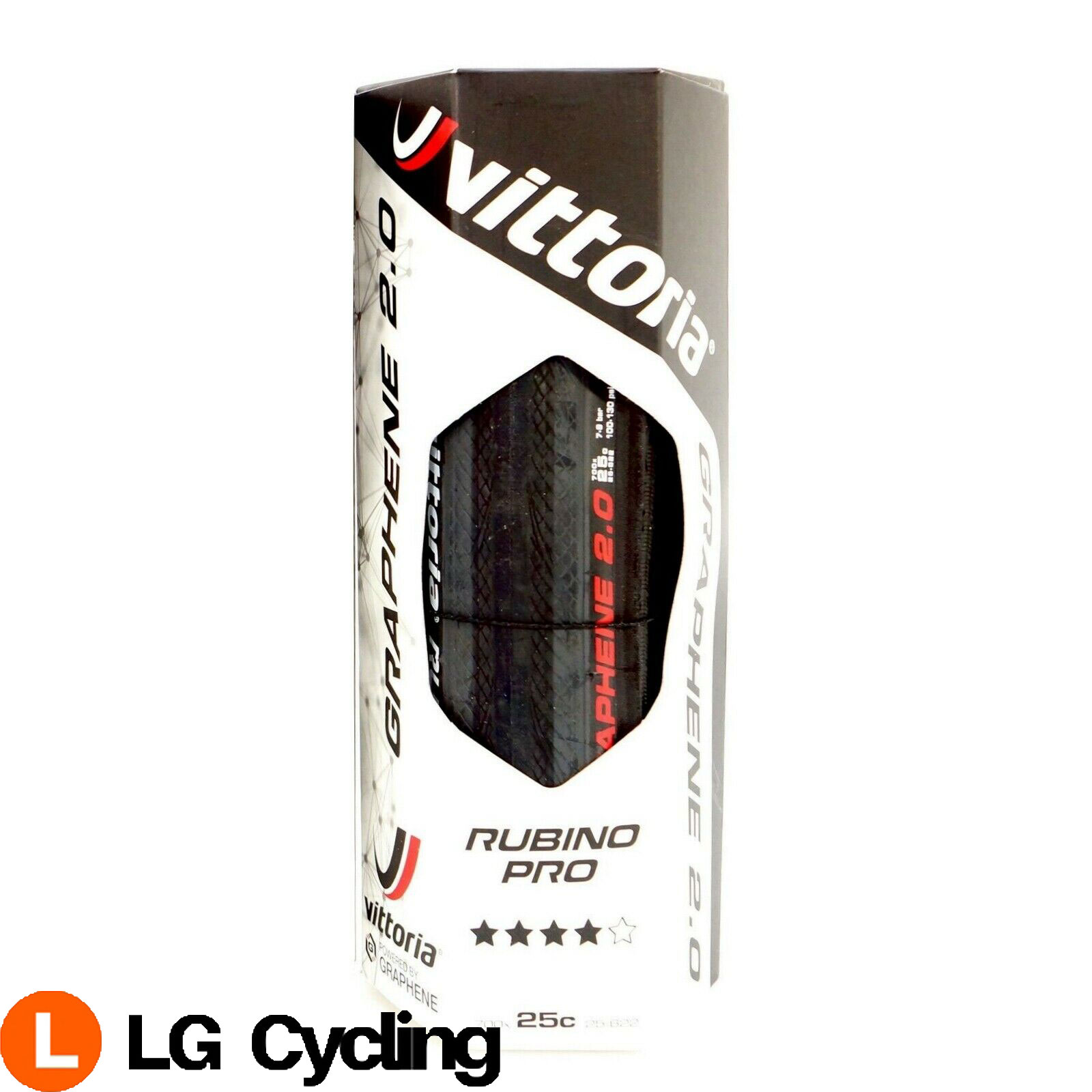 Vittoria Rubino Pro Graphene G2.0 Road Bike Clincher Tyre Full Black