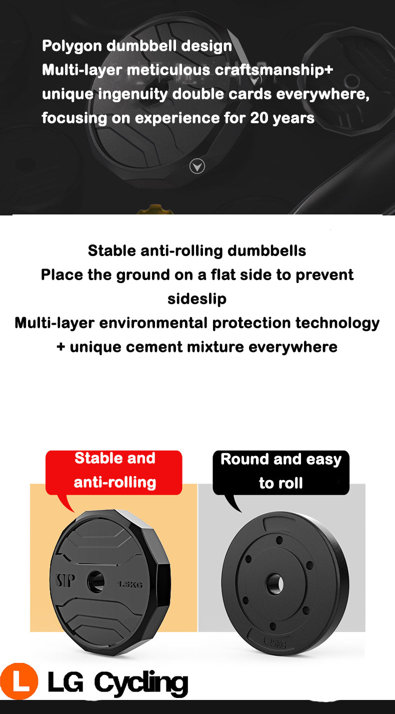 6 In 1 Yellow Adjustable Dumbbell Steel Dumbbell Set Gym Indoor ...