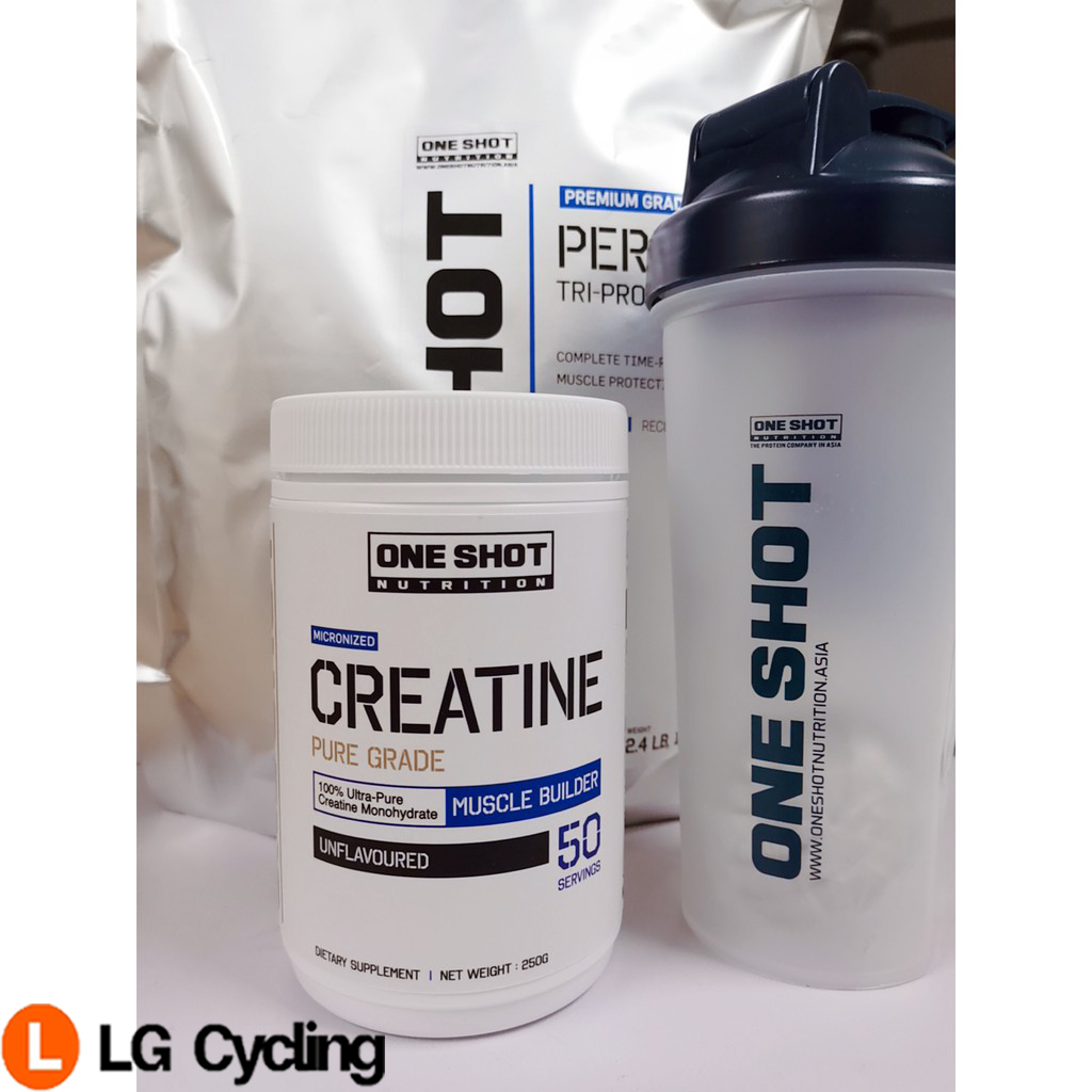 One Shot Micronized Creatine Monohydrate Powder 250g 50 servings Muscle ...