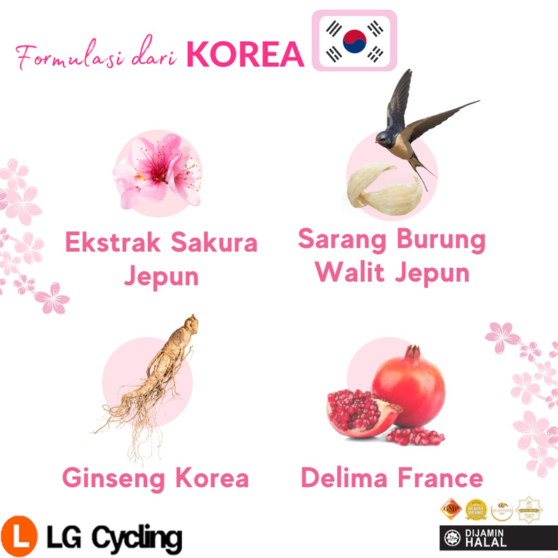 Kitsui Glow Sakura Royal Bird's Nest, Sakura Extract Korean Ginseng 15g ...