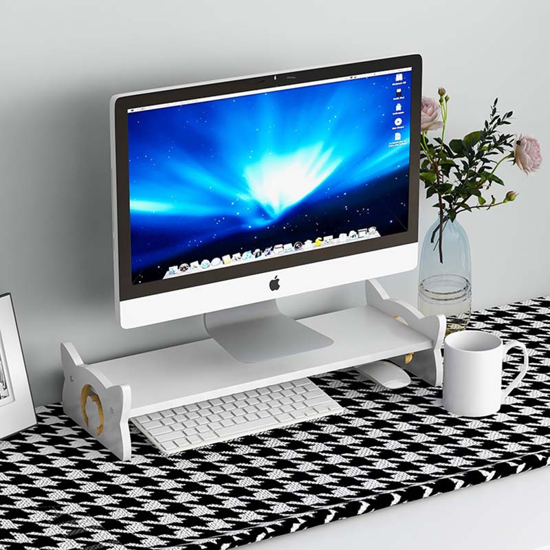 Cute cat design desktop computer elavated rack tabletop storage rack ...