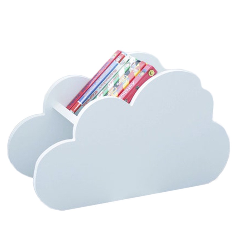 Cloud shape bookcase children story books storage case tabletop space ...