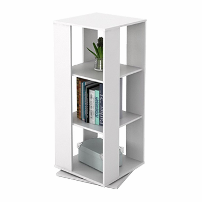 Living room rotating bookshelf simple white multilayer bookshelf ...