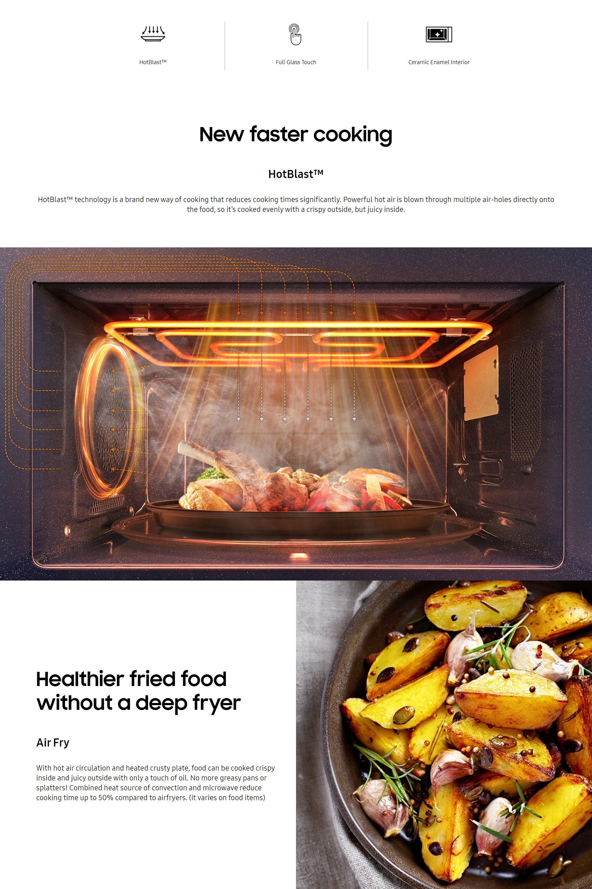 Samsung 35L Convection Microwave Oven With Hot Blast MC35R8088LV/SM ...