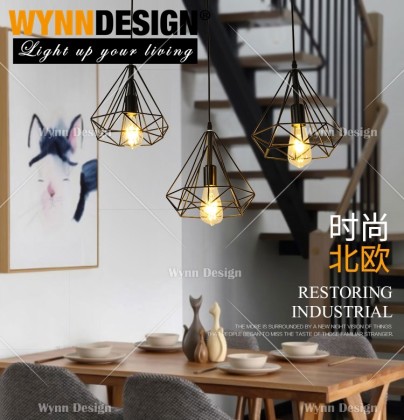 Wynn Design [3 in 1 Round Based] Diamond Hanging Light Best Buy Ceiling ...