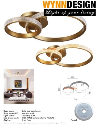 [PRE-ORDER] Wynn Design Gold Chandelier Round Simple Creative ...